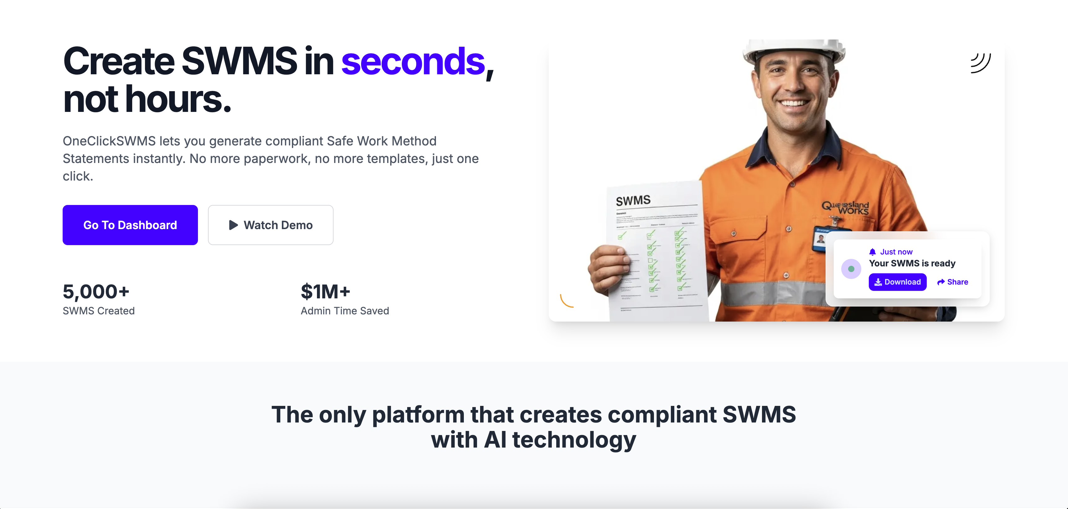OneClickSWMS - Create Compliant SWMS in Seconds | Australian Builders